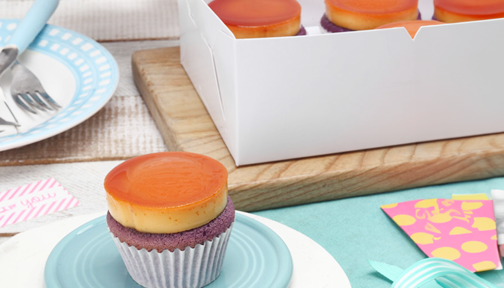 Ube Leche Flan Cupcake - Kitchen Angel